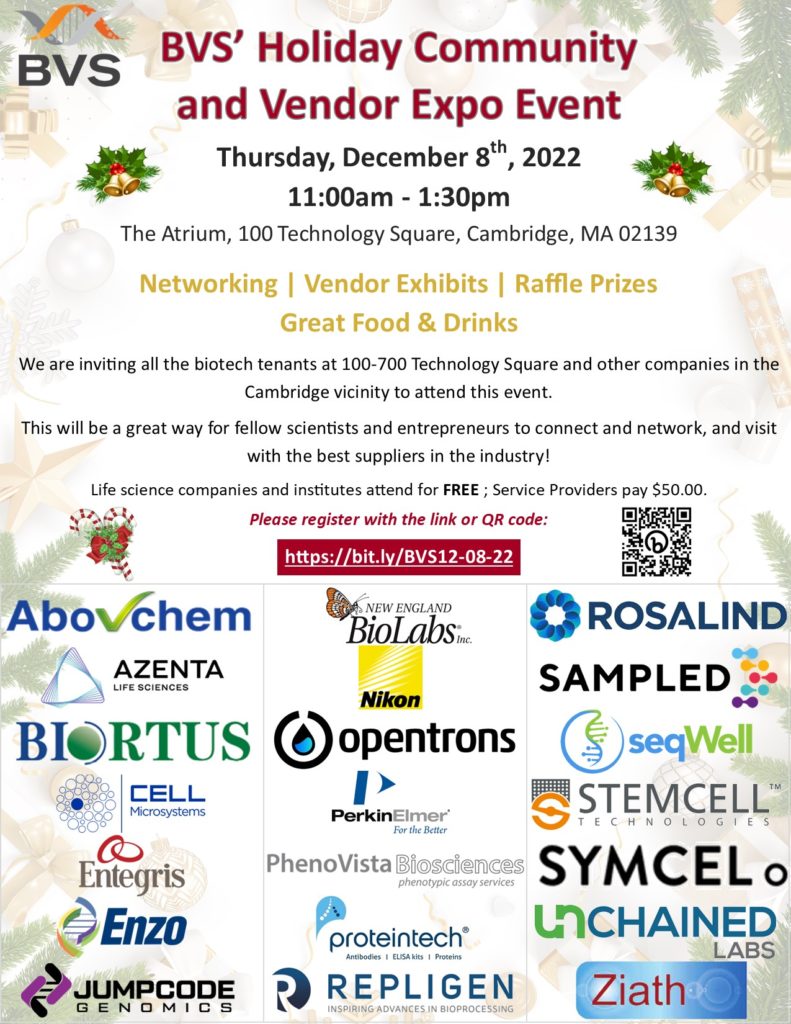 BVS’ Holiday Community and Vendor Expo Event at Tech Square, Cambridge - The BioCalendar