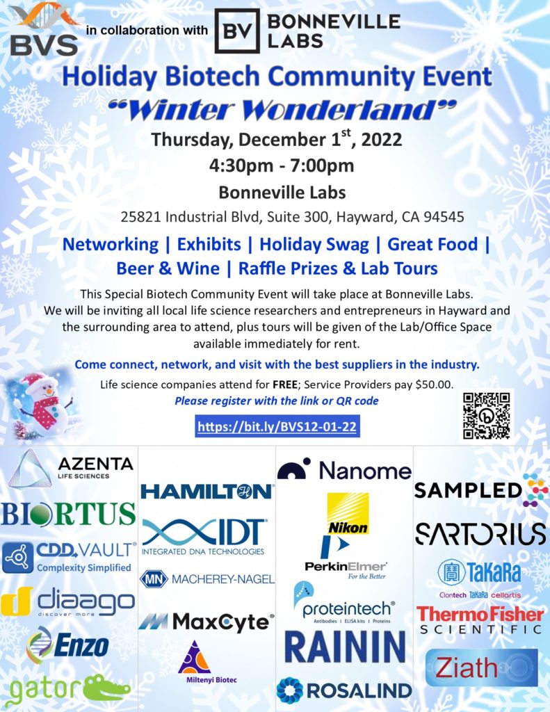 BVS & Bonneville Labs Holiday Biotech Community Event - The BioCalendar