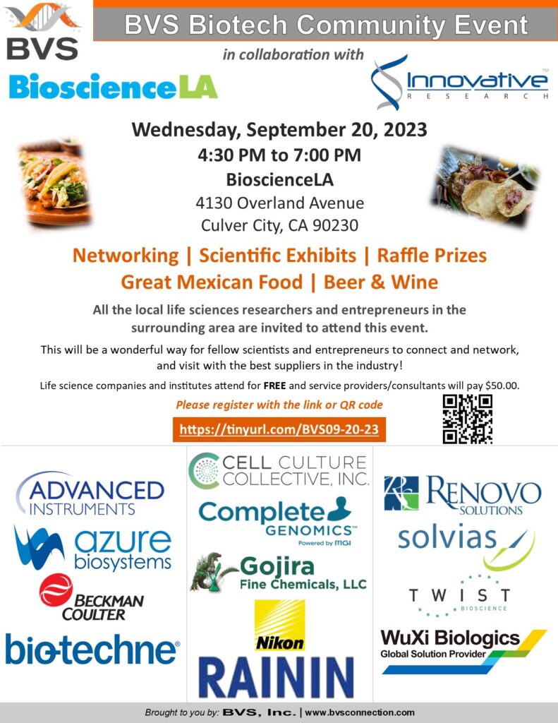 BVS, BioscienceLA & Innovative Research’s Biotech Community Event in LA ...