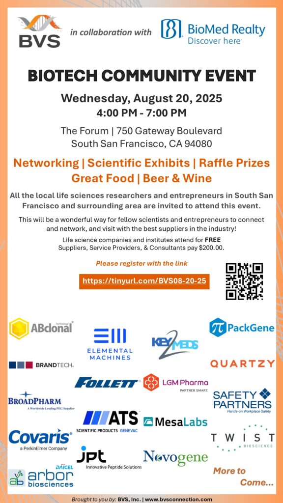 BVS and BioMed Realty's Biotech Community Event in SSF - The BioCalendar
